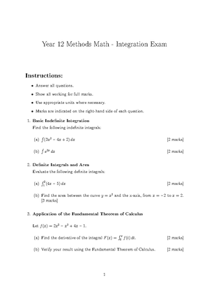 2021 Methods Y12 Test 1 and solutions - Christ Church 2021 x Grammar ...