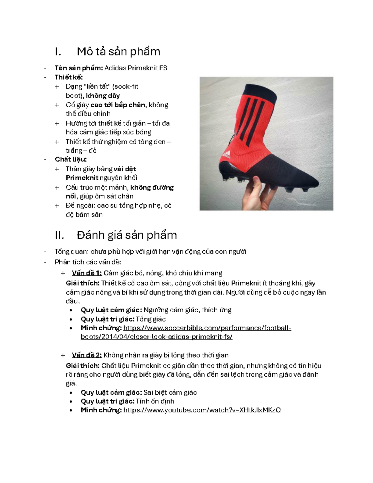 Đánh giá và Phân tích Giày Adidas Primeknit FS - Nhóm 2 Lớp 158809-29 ...