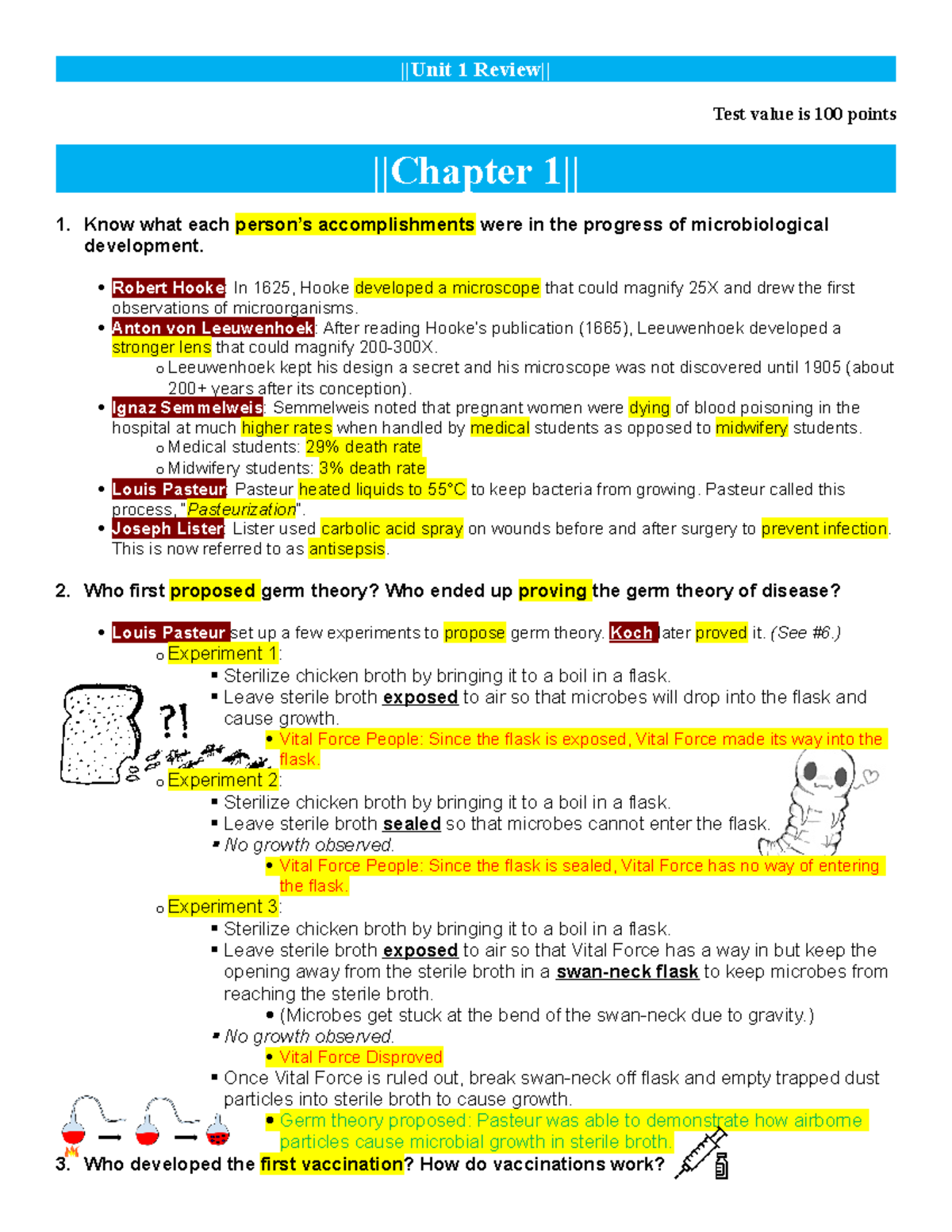 # Koker's Microbiology Unit 1 Study Guide (100 Points) - Studocu