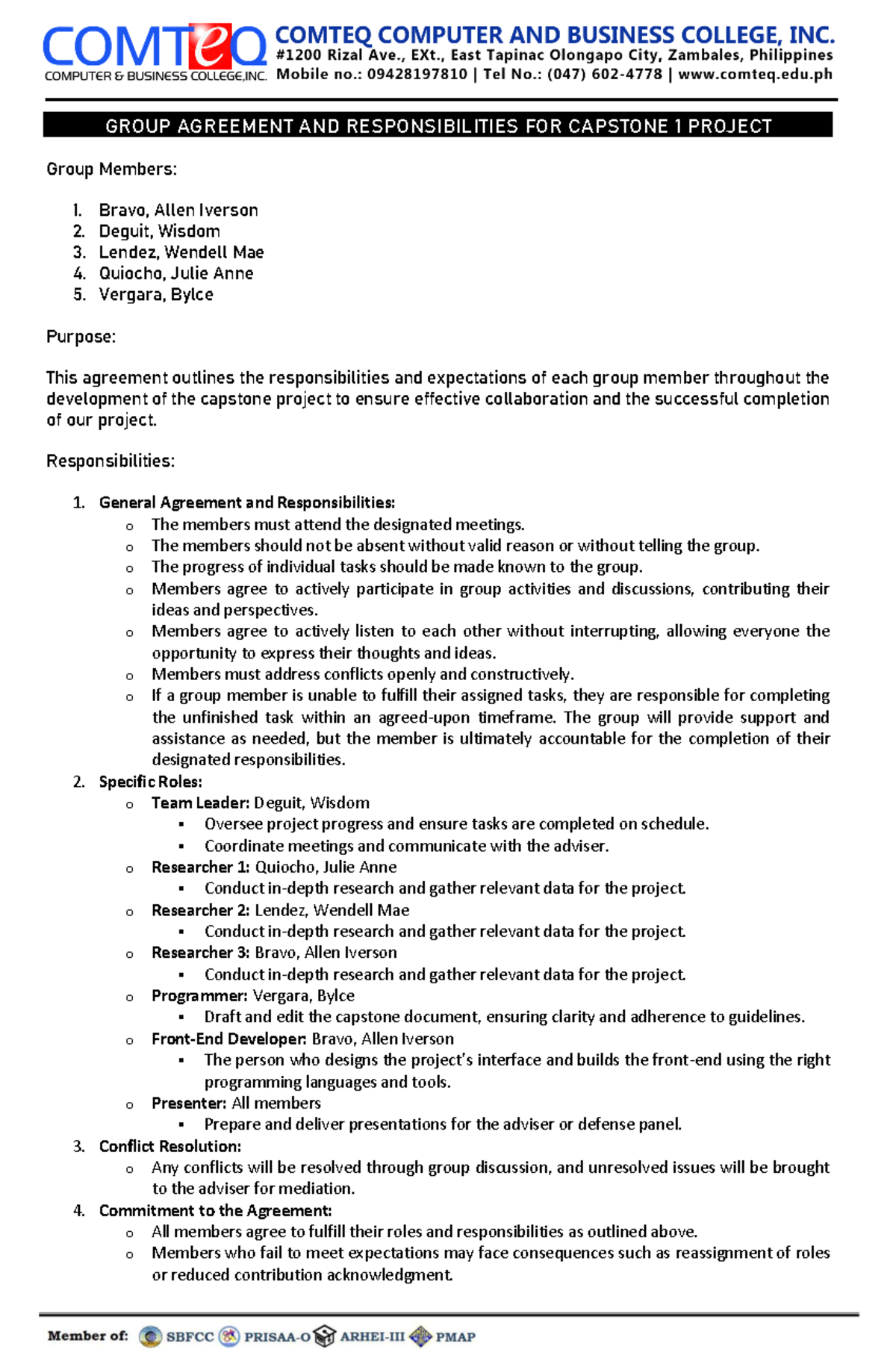 Group- Agreement- Capstone Thesis - GROUP AGREEMENT AND ...