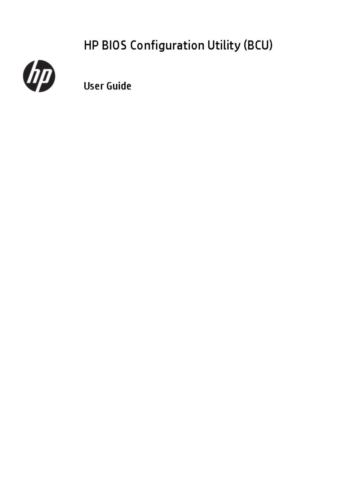 HP BIOS Configuration Utility (BCU) User Guide - 2021 Edition - Studocu