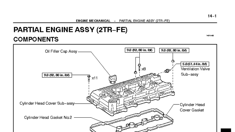 2TR−FE ENGINE MECHANICAL PARTIAL ASSY REPAIR MANUAL - Studocu