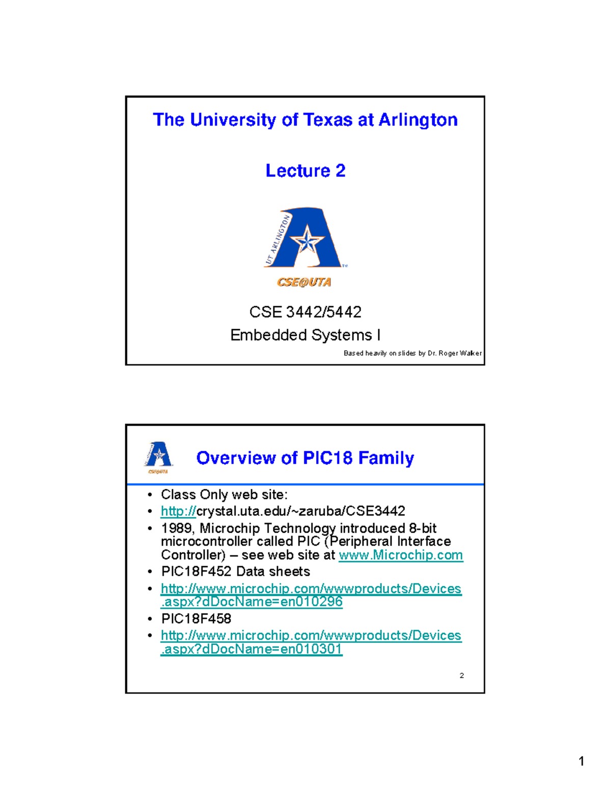 Lecture 2: Overview of PIC18 Family - CSE Embedded Systems I - Studocu