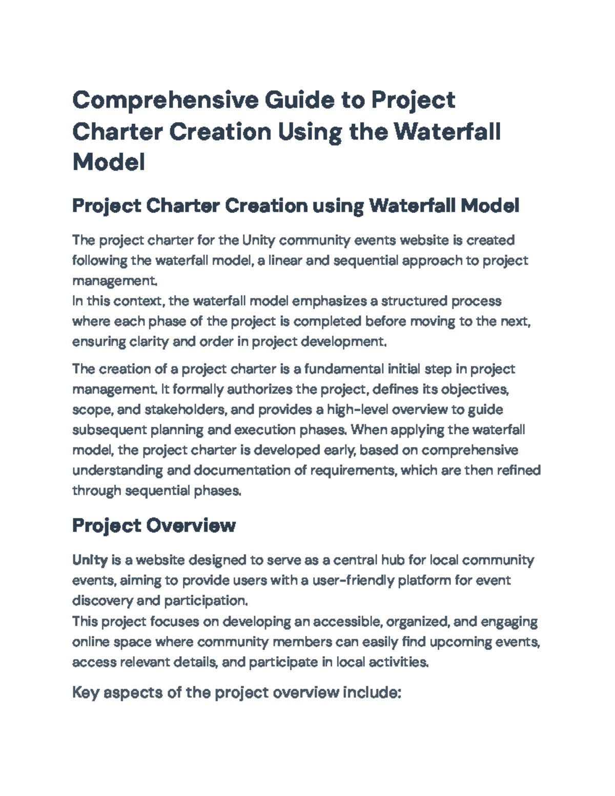 Comprehensive Guide to Project Charter Creation (WP 101) - Studocu