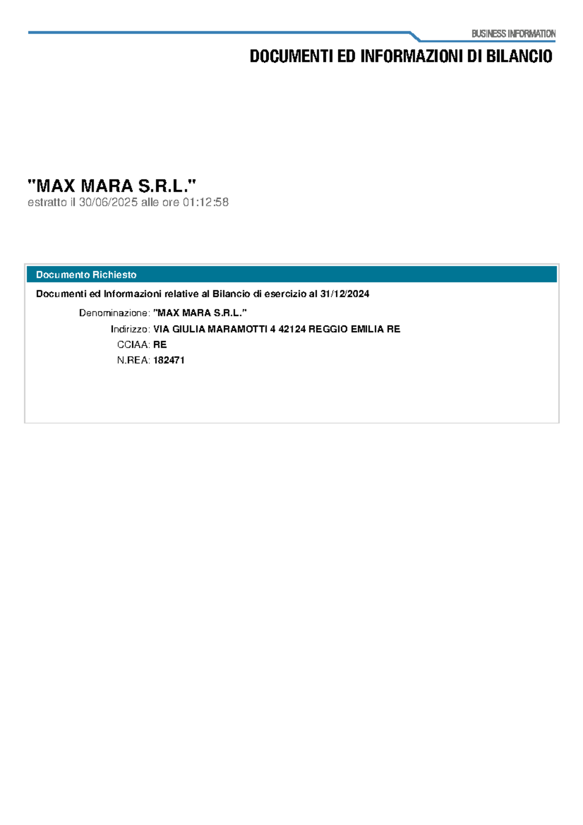 Bilancio di Esercizio 2024 - Max Mara SRL - Appunti e Note - Studocu