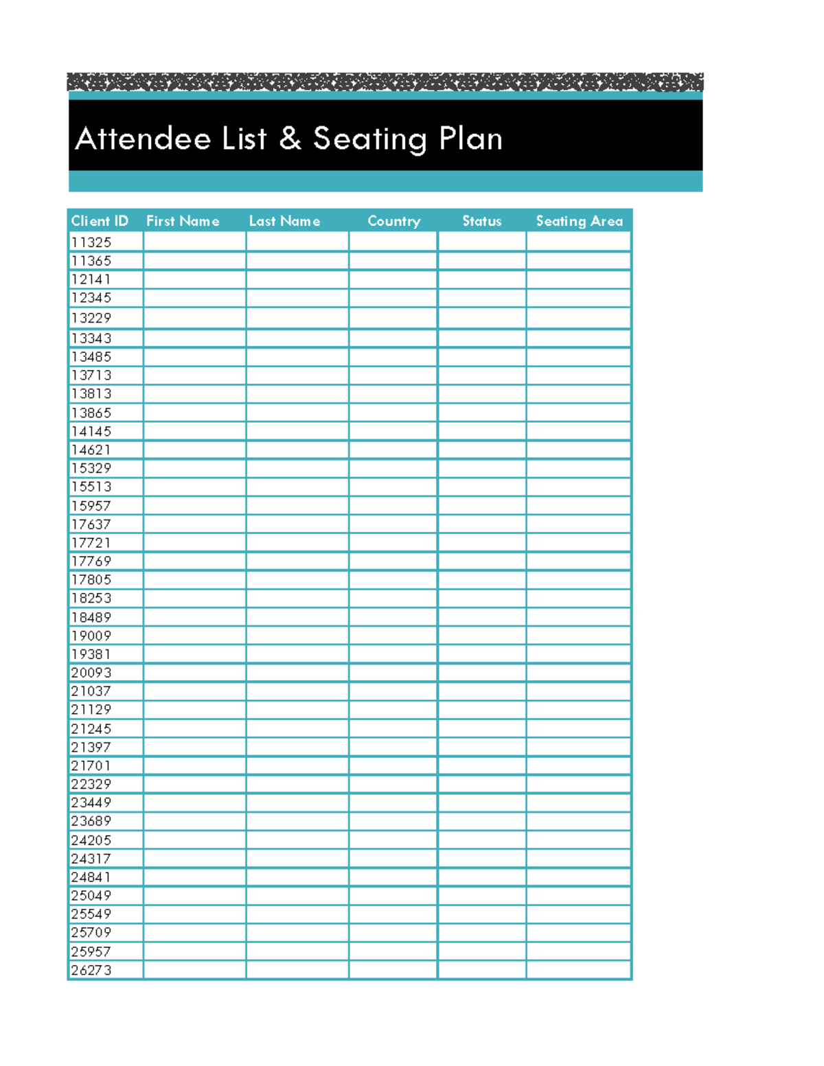 Client Attendee List & Seating Plan for Event C3-Final-Assessment - Studocu