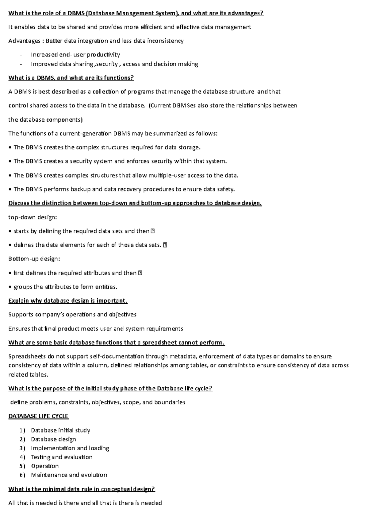 CMPG311 Exam Prep: Understanding DBMS, Design Approaches, and Data Issues - Studocu