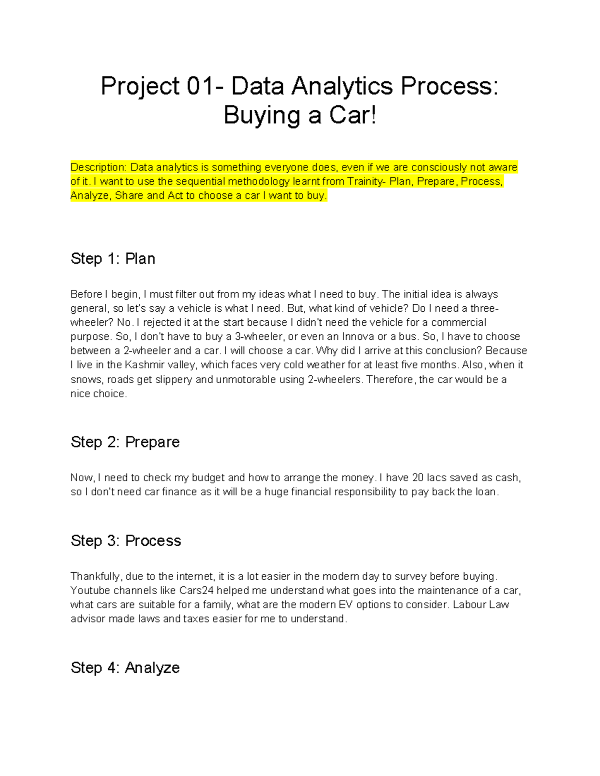 Project 01- Buying a Car - Project 01- Data Analytics Process: Buying a ...