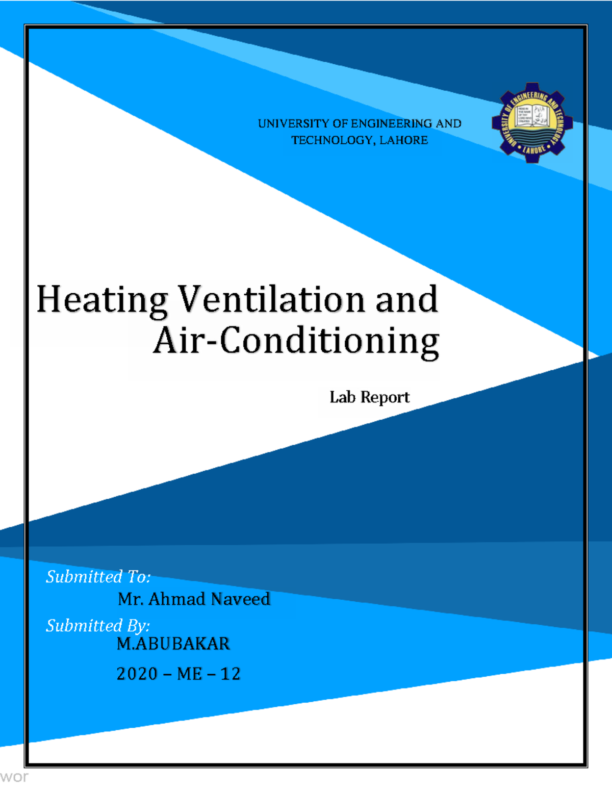 HVAC Lab Report ME 12: Coefficient of Performance & Heat Pump Analysis ...