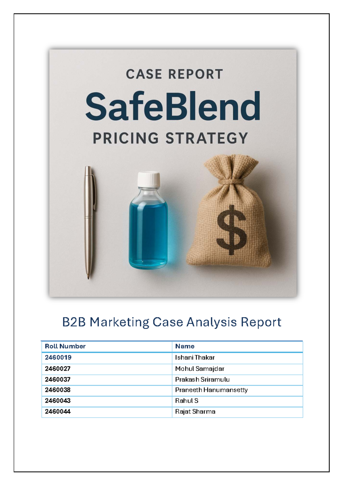 B2B Marketing Case Study: SafeBlend Pricing Strategy Analysis - Studocu