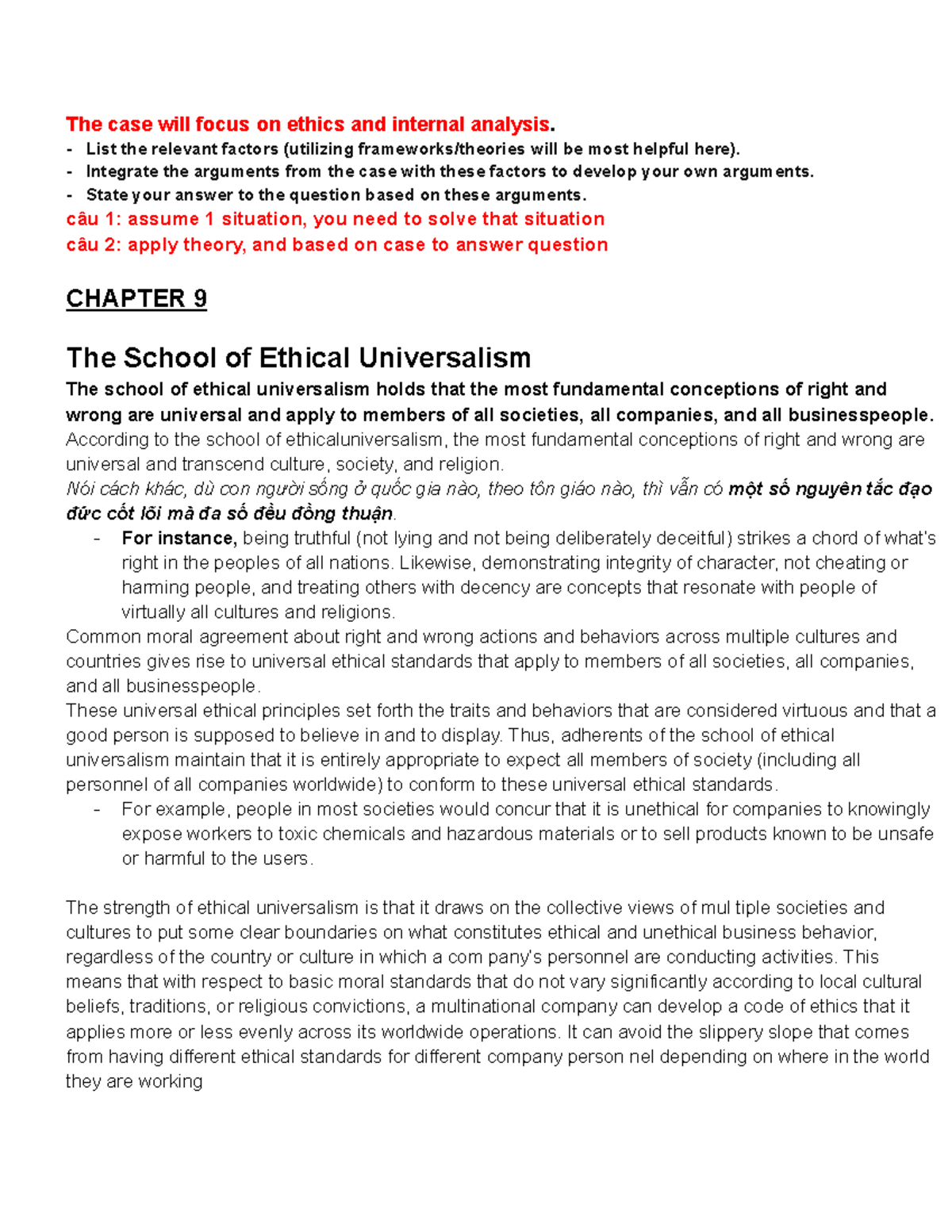 CHAPTER 9: Ethical Universalism and Relativism in Business Ethics - Studocu
