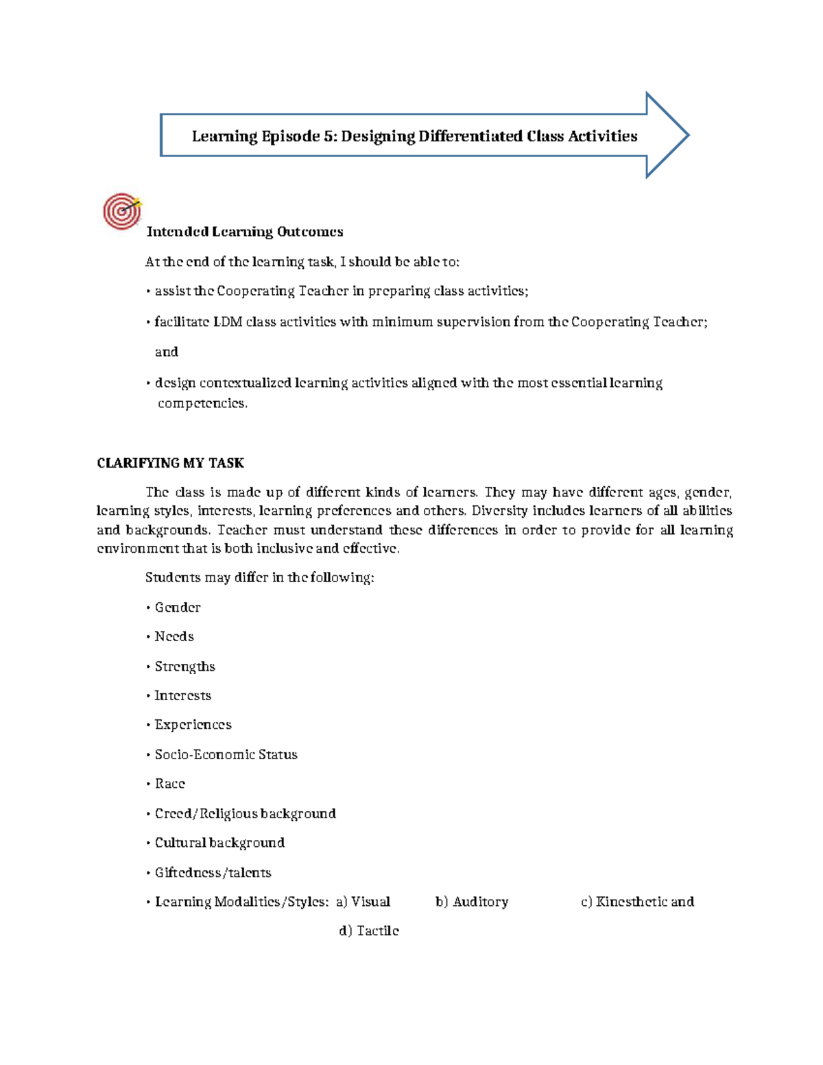 Learning Episodes 5 & 6: Differentiated Activities & School Programs ...