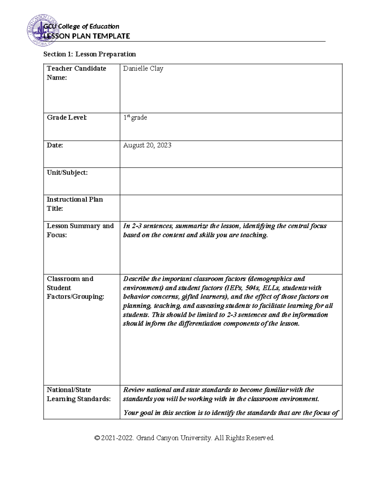 ESL-440 Benchmark – Comprehensive Lesson Plan for ELLs - Studocu