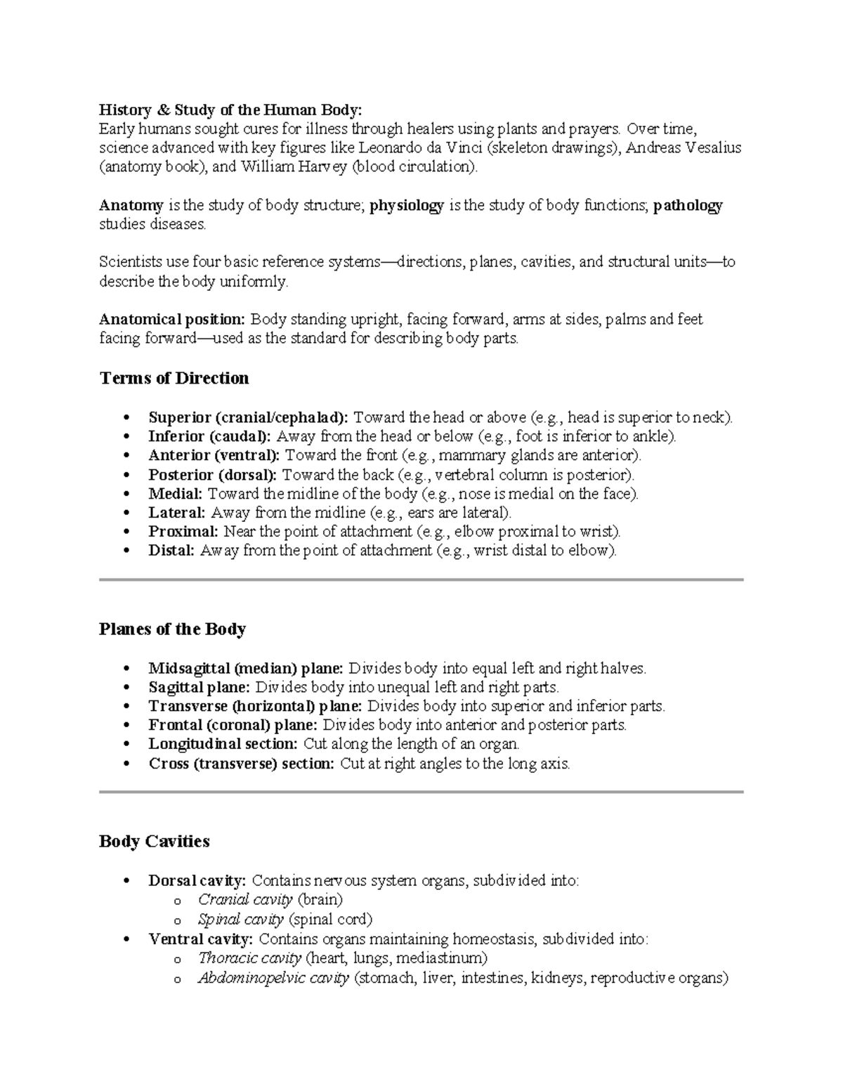 Chapter 1: Introduction to Human Anatomy and Physiology - Studocu