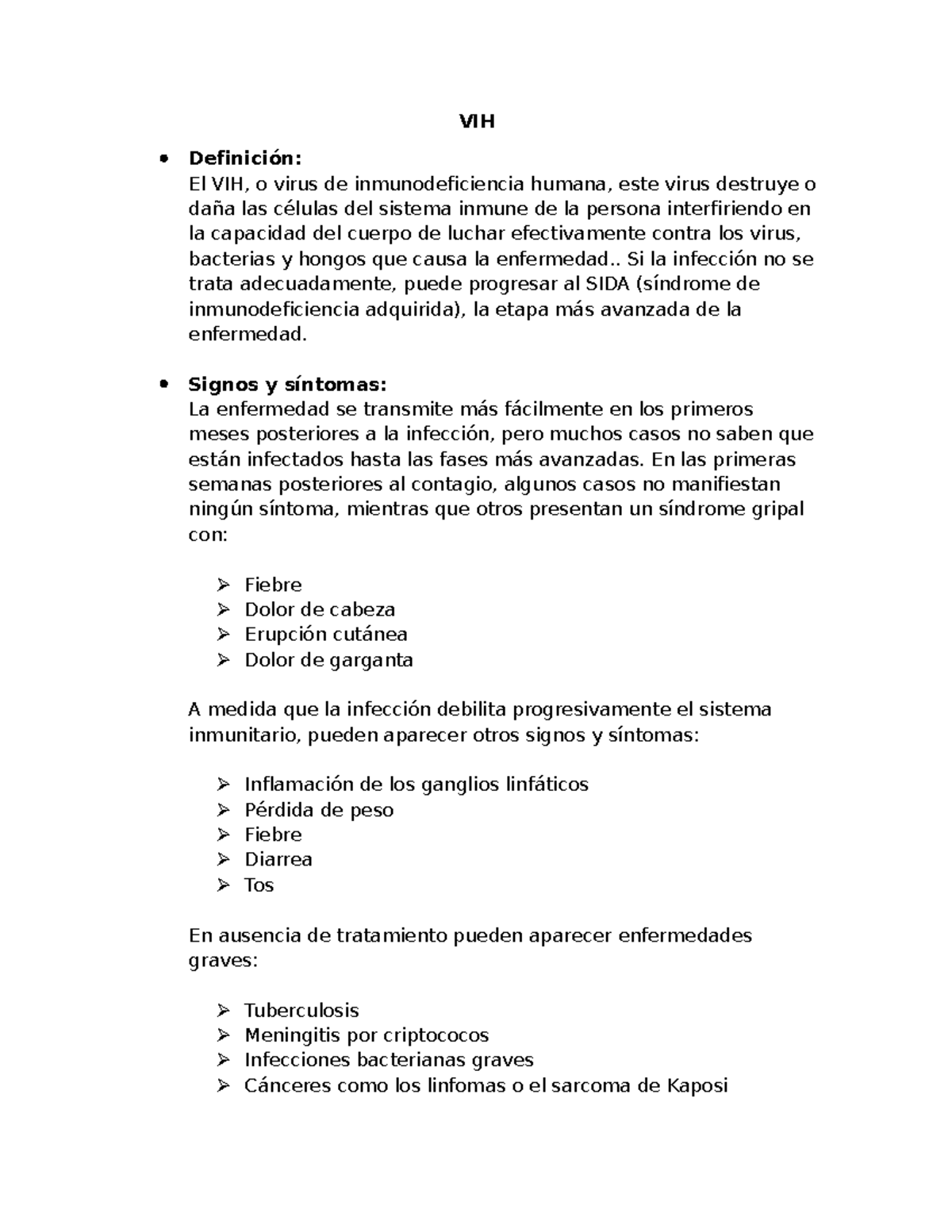 VIH 2 - Definición, Síntomas y Tratamiento del VIH/SIDA - Studocu