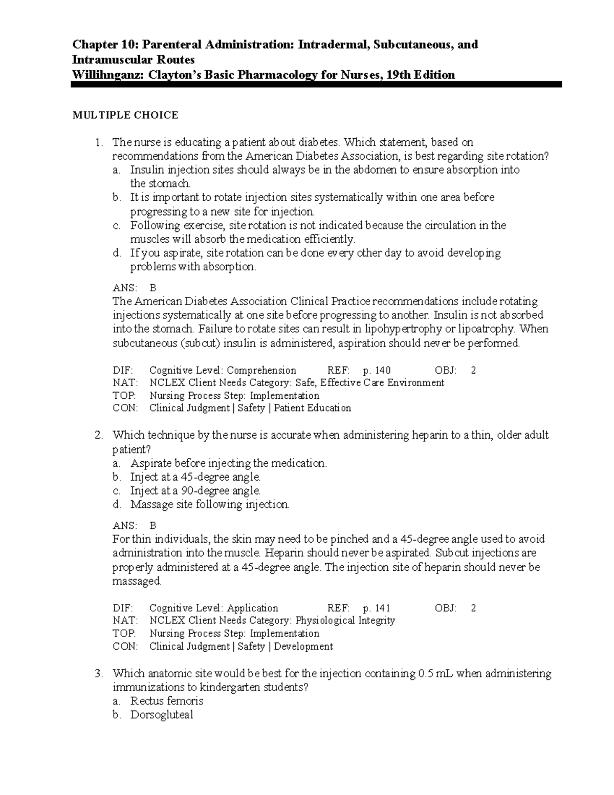Chapter 10: Intradermal, Subcutaneous, & Intramuscular Injection ...
