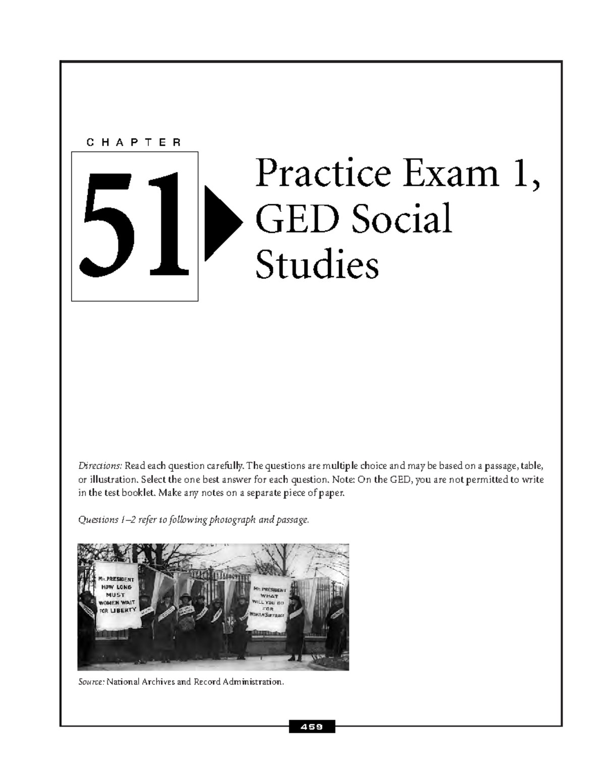 GED Social Studies Practice Exam 1: Chapter 51 Test Prep - Studocu