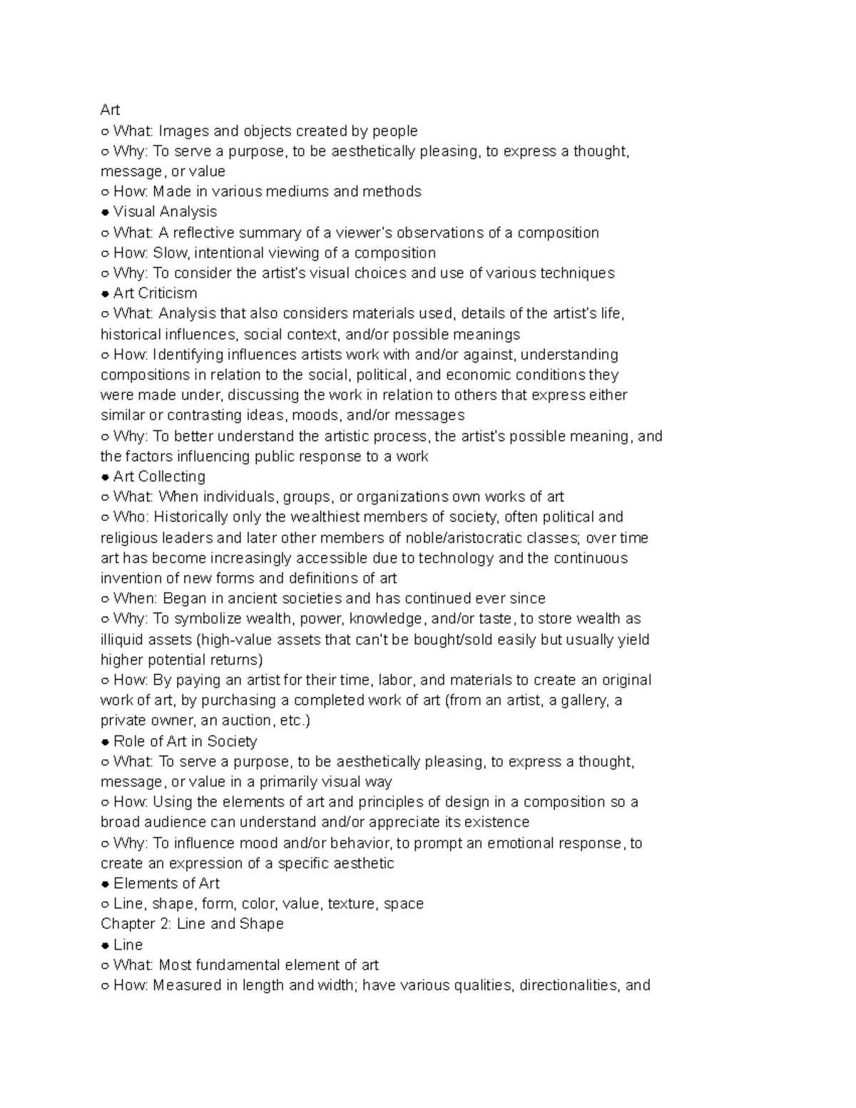 Art Fundamentals: Elements and Analysis - Studocu