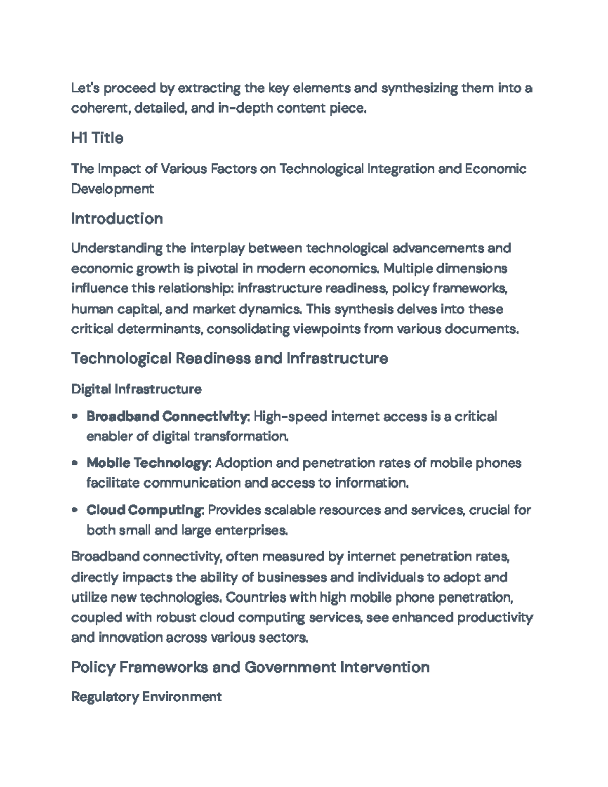 The Impact of Technological Integration on Economic Development Factors ...