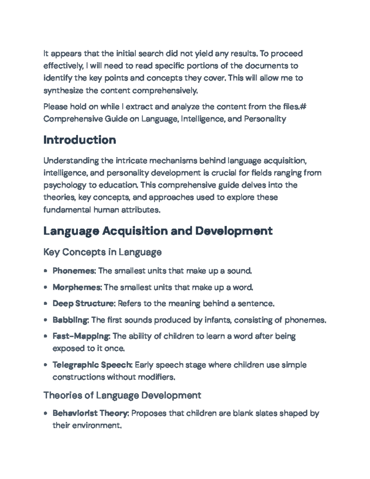 Comprehensive Guide to Language, Intelligence, and Personality ...