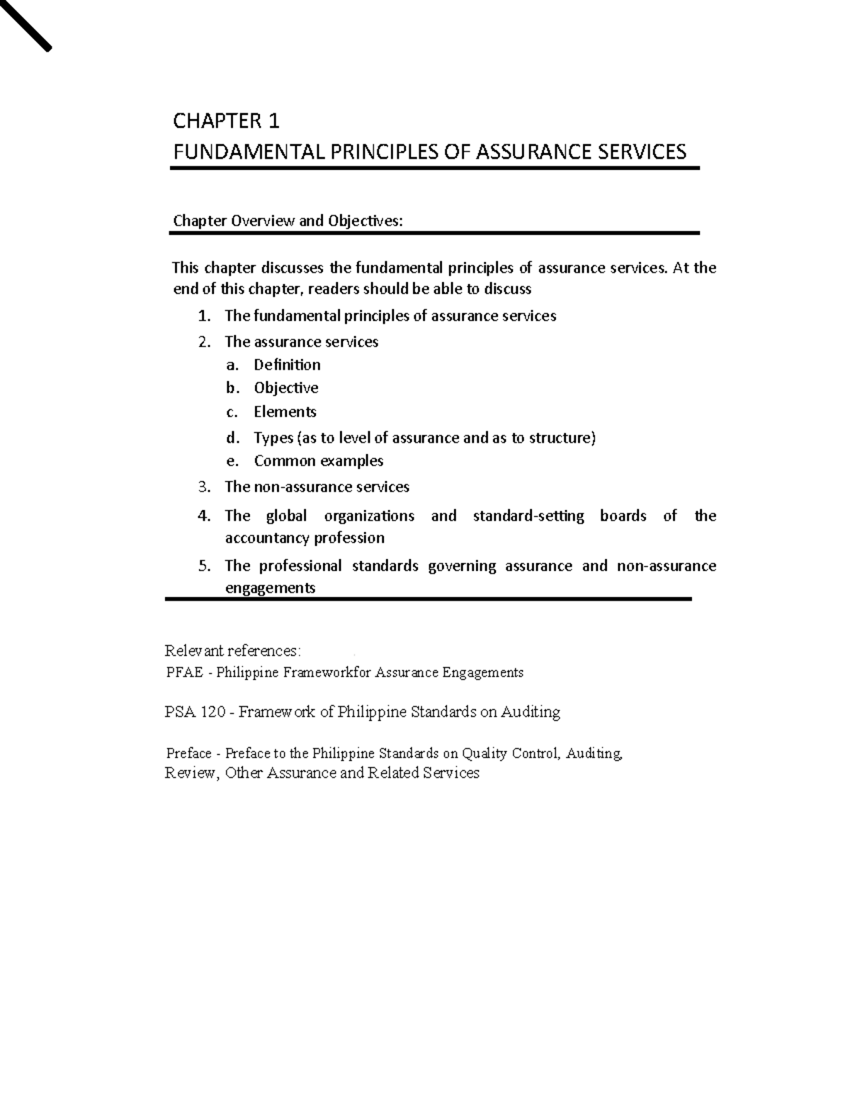 CHAPTER 1: FUNDAMENTAL PRINCIPLES OF ASSURANCE SERVICES (AUDIT THEORY) - Studocu