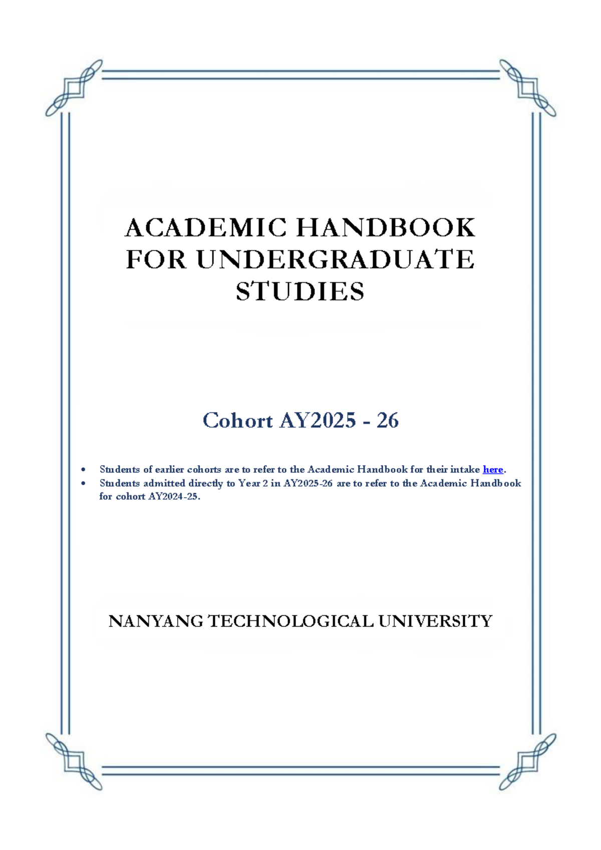 Undergraduate Academic Handbook AY2025/26 - Nanyang Technological ...