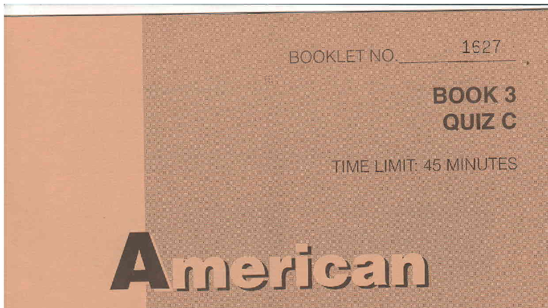Book03 - examen - li:ii American Language Course Book 3 Quiz C Part ...