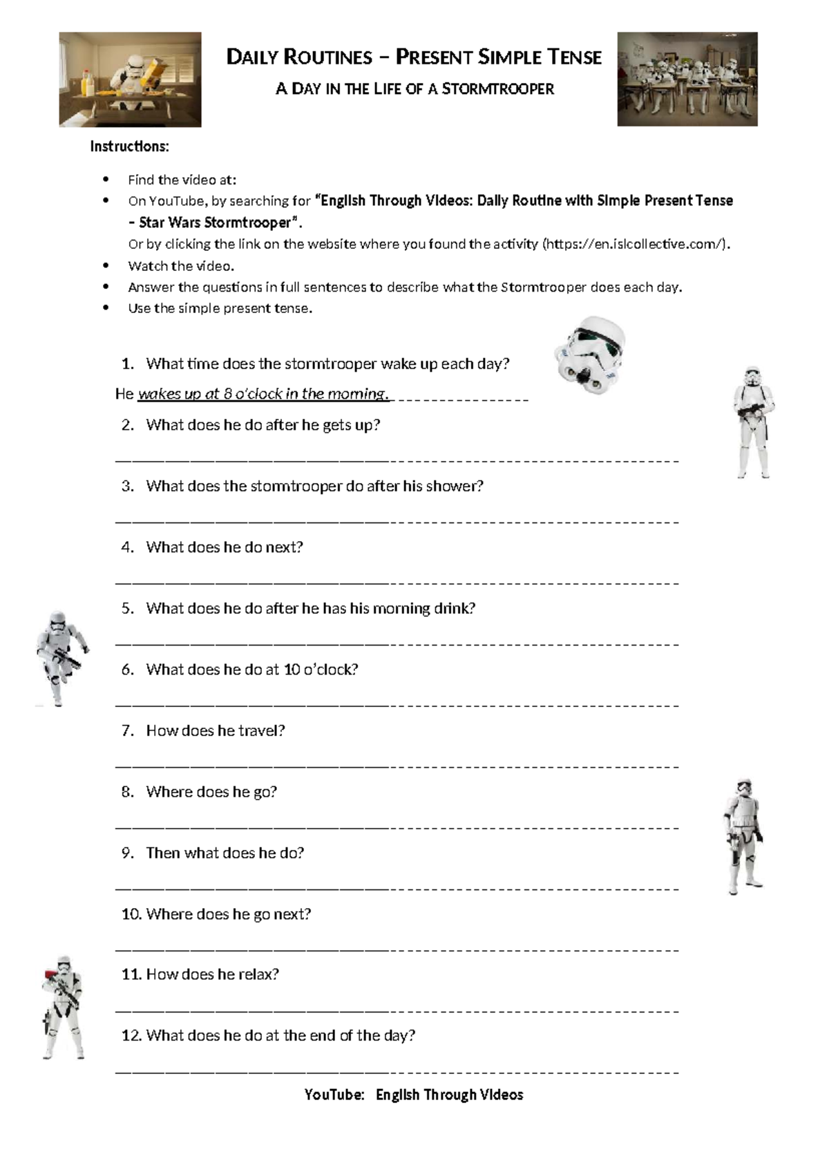 DAILY ROUTINES: A STORMTROOPER'S LIFE IN SIMPLE PRESENT TENSE - Studocu