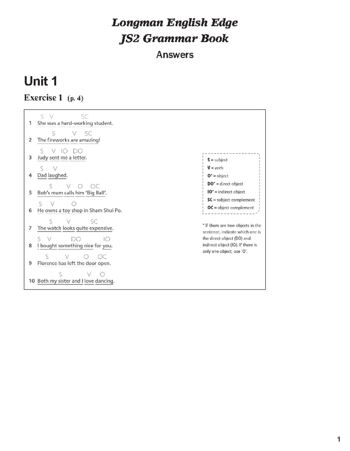 JS2 Grammar Book Answer Keys: Comprehensive Unit Solutions - Studocu