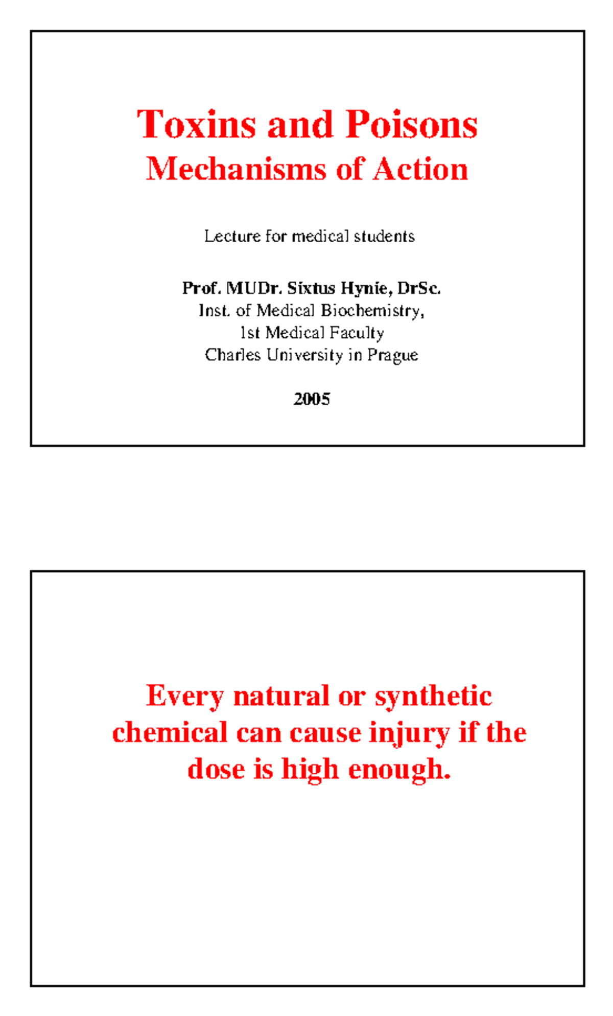 Lecture Notes on Toxins and Poisons (MED 101) - Studocu