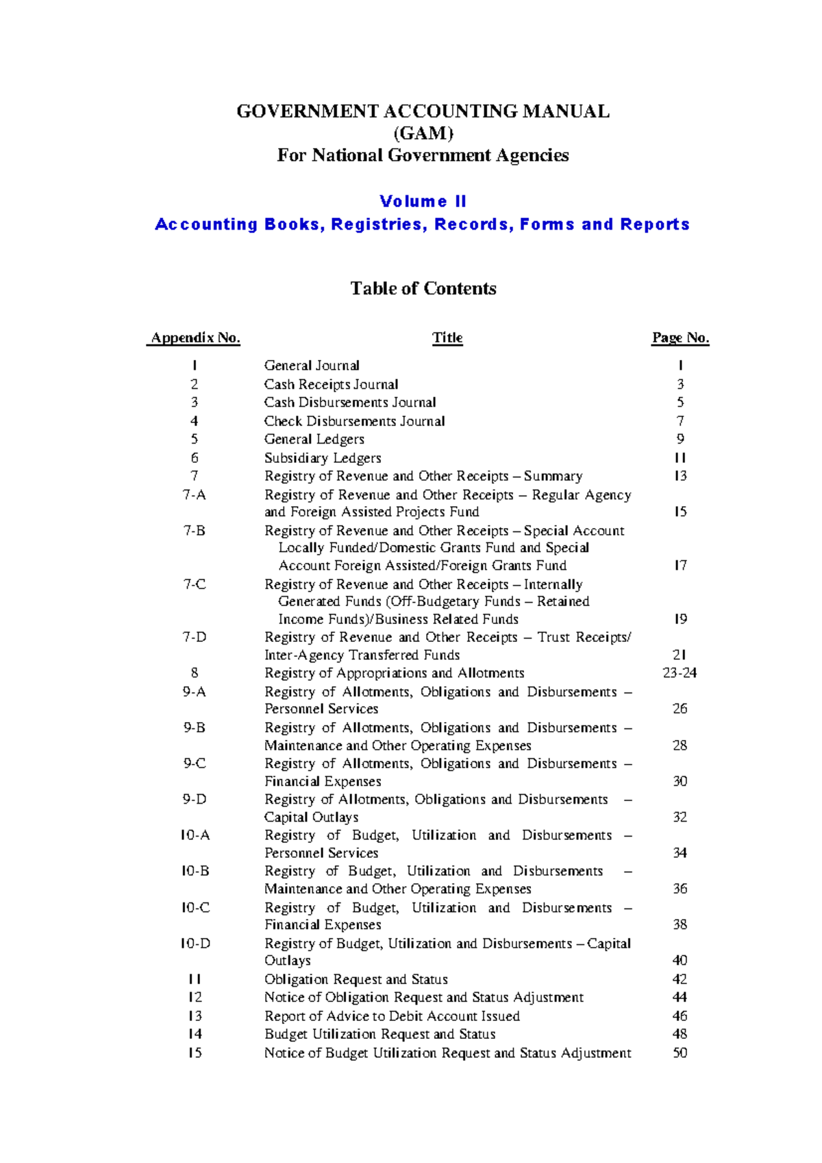 GAM Volume II: Accounting Books, Registries, and Reports - Studocu