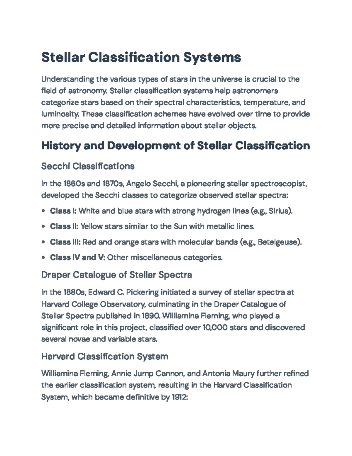 Stellar Classification Systems: Understanding Stellar Types & Characteristics - Studocu