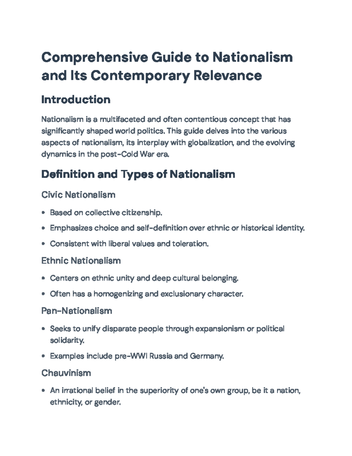 Comprehensive Guide to Nationalism and Its Global Impacts Analysis ...