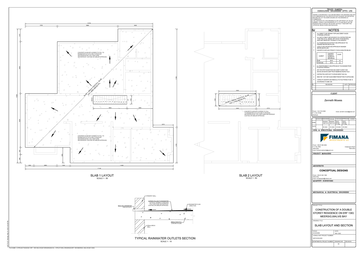 ERF 1383 Walvis BAY - SLAB Layout & Section Details - 04 - Studocu