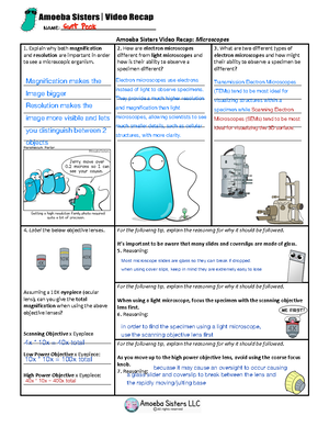 [Solved] amoeba sisters video recap viruses - Biology - Studocu
