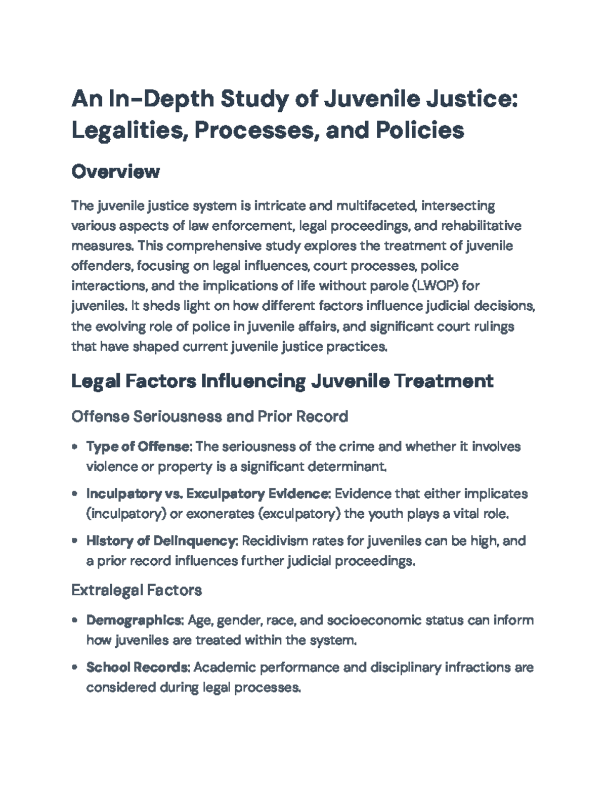 In-Depth Analysis of Juvenile Justice System: Legal Framework & Policy ...