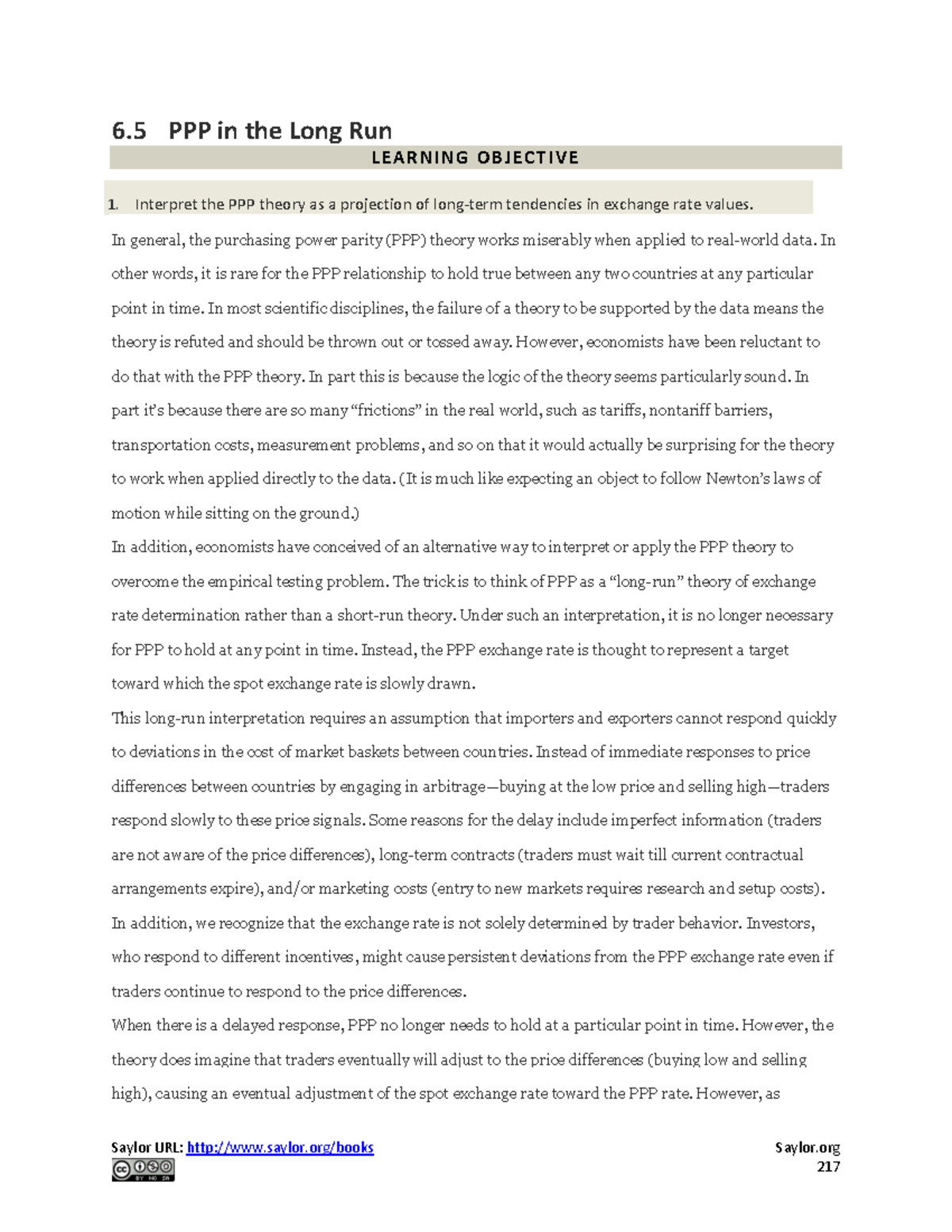 Analyzing Purchasing Power Parity (PPP) Theory in Economics - ECON 6.5 - Studocu