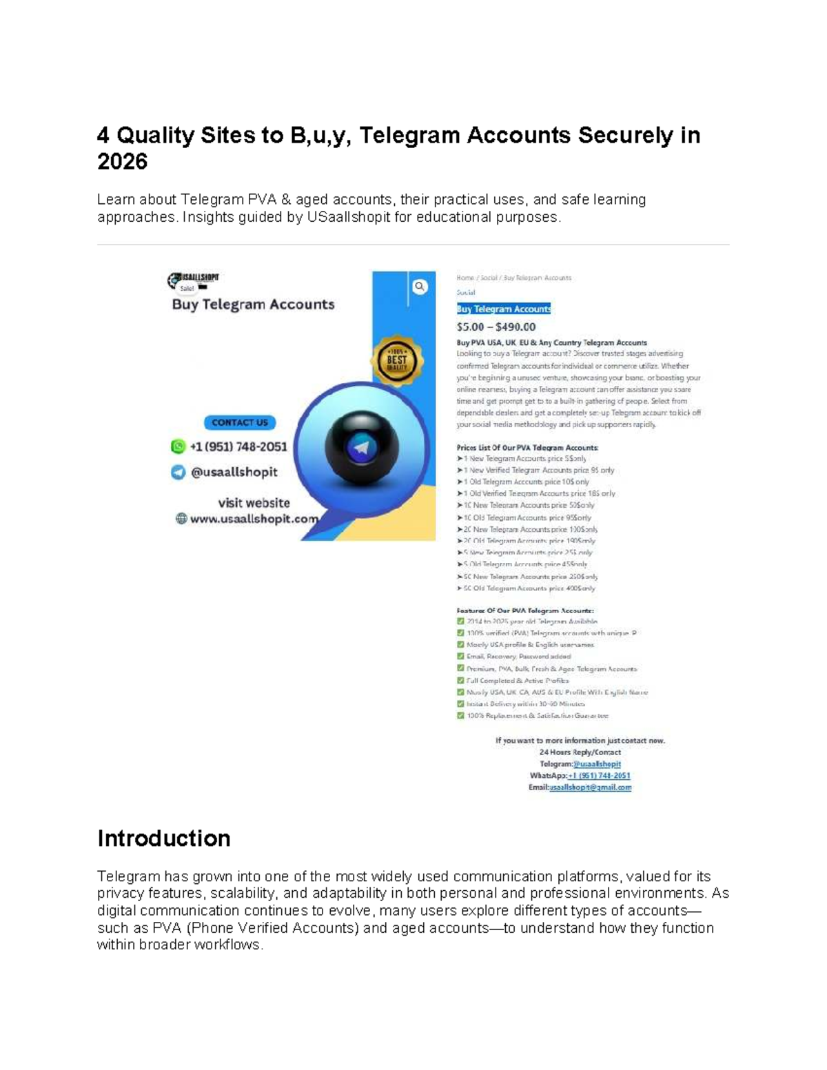 Understanding Telegram Accounts: PVA & Aged Types for 2026 - Studocu