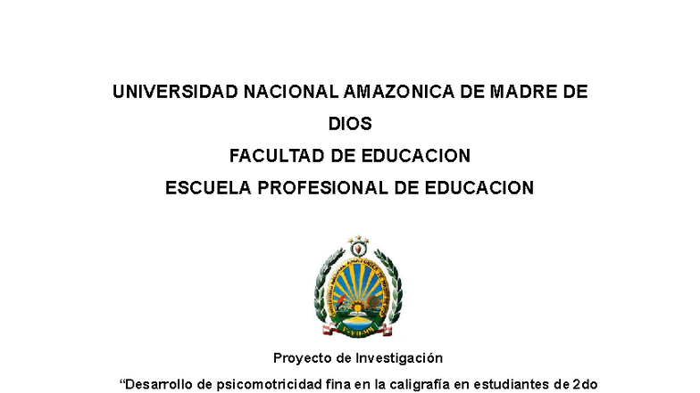 Proyecto de Investigación: Psicomotricidad Fina y Caligrafía en 2do ...