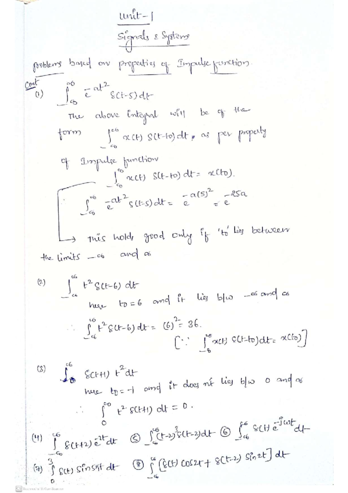 Problems on Types of Signals in Signal Systems (EE 306) - Studocu