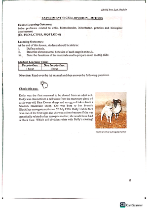 Expt 7 prelab bio sem 4 - bio - SB025 Pre-Lab Module EXPERIMENT 7 ...