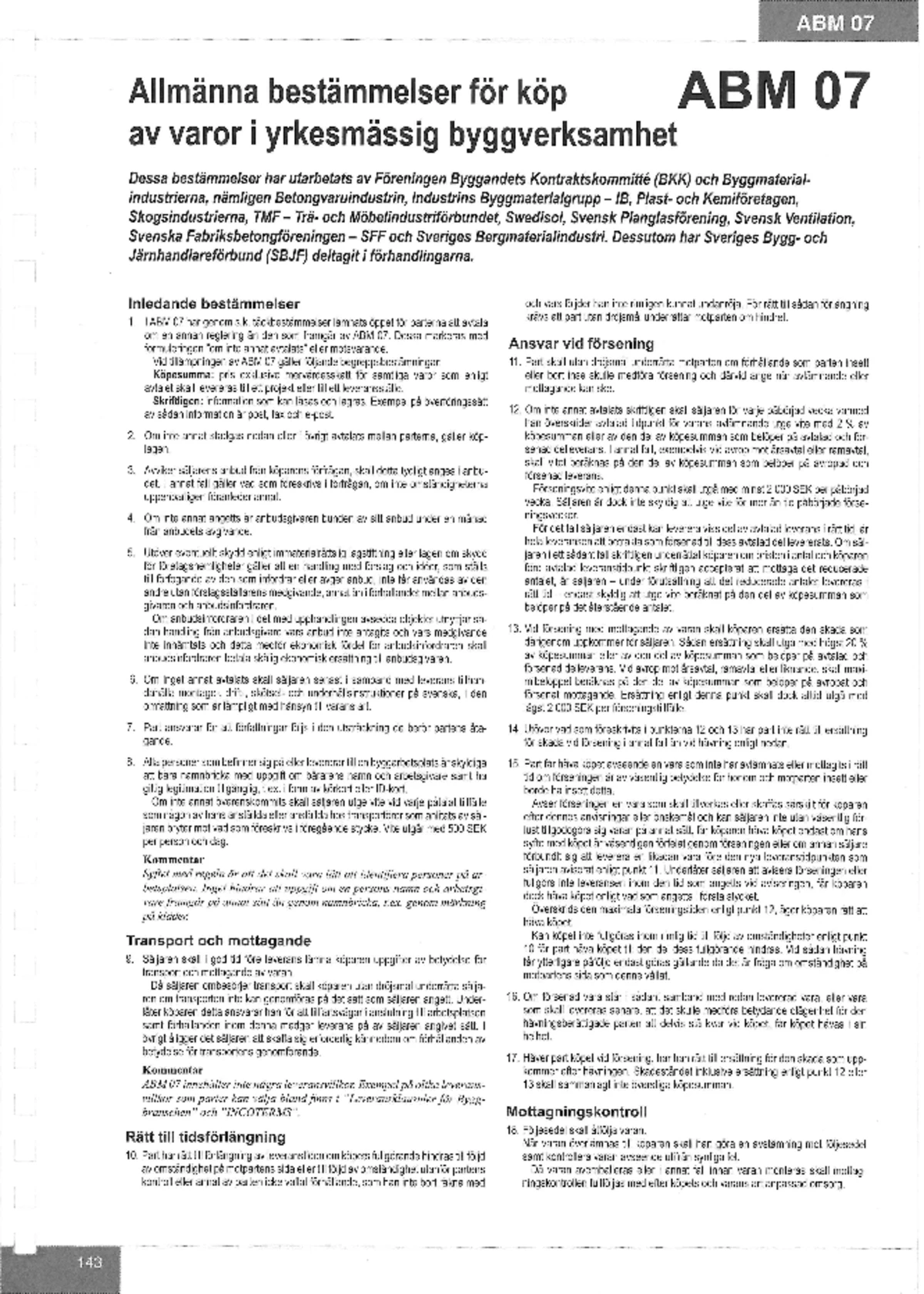 ABK-09 Allmänna Bestämmelser för Konsultuppdrag 2009 - Studocu