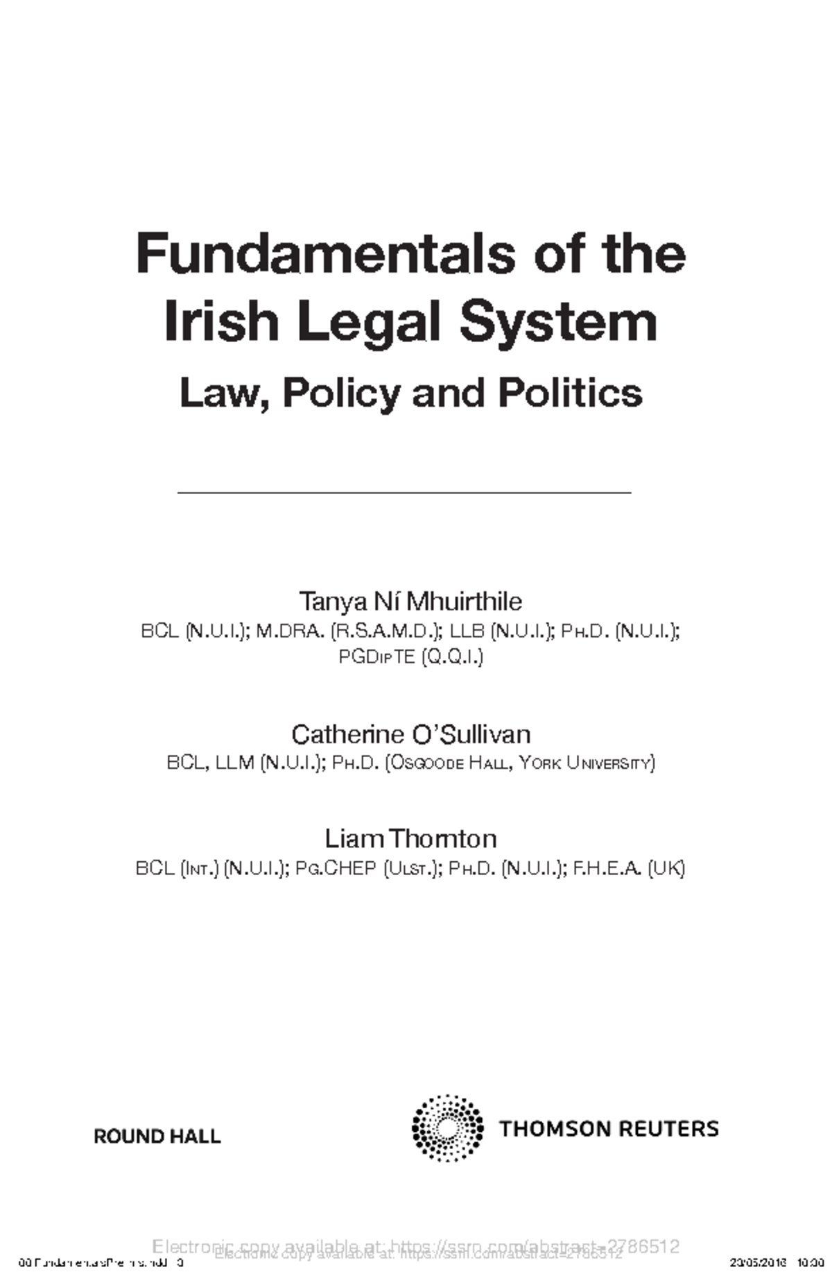 Fundamentals of the Irish Legal System: Law, Policy & Politics Overview ...