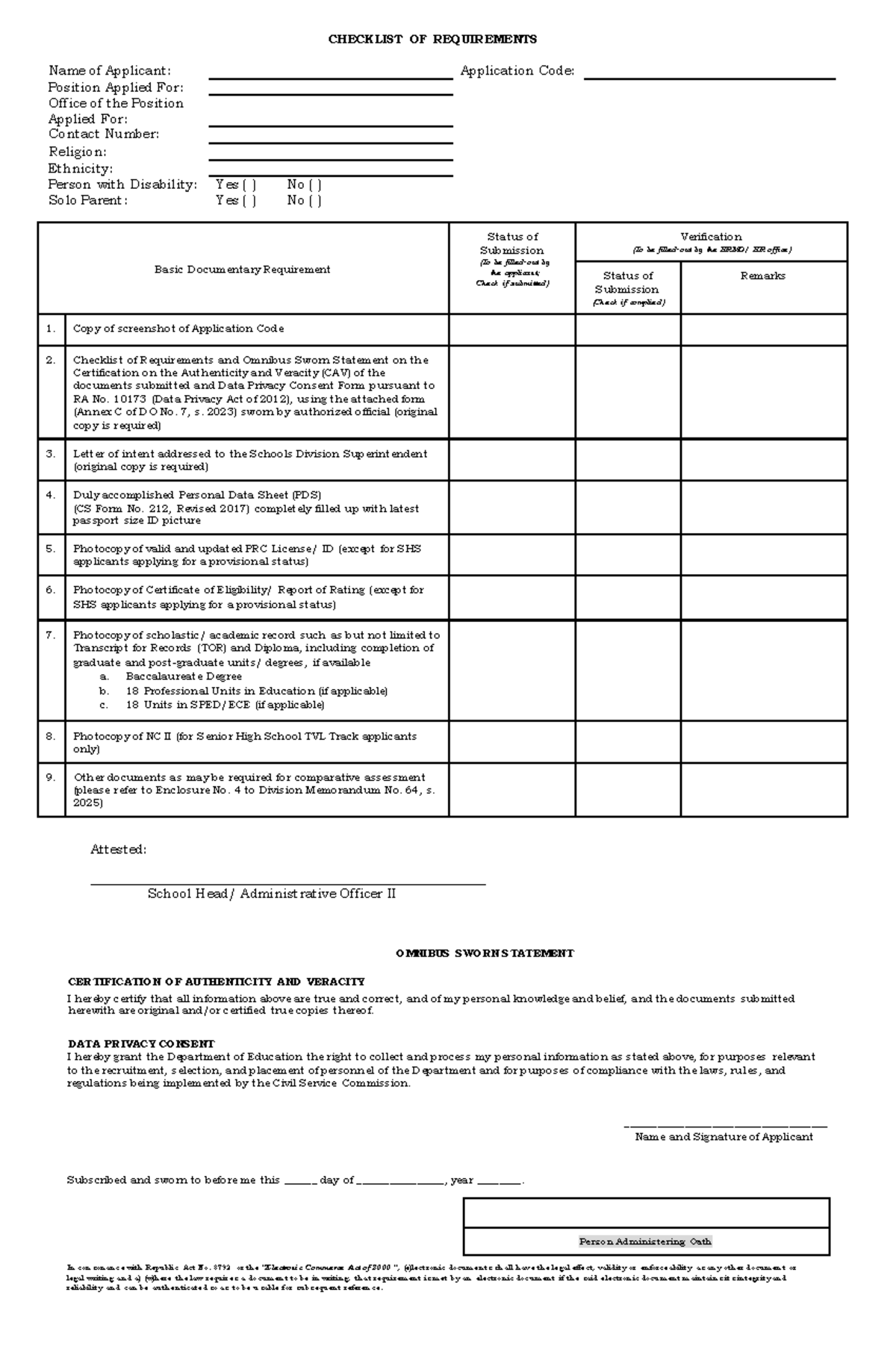 Checklist-of-Requirements-and-Omnibus-Sworn-Statement-on-the-CAV 110232 ...