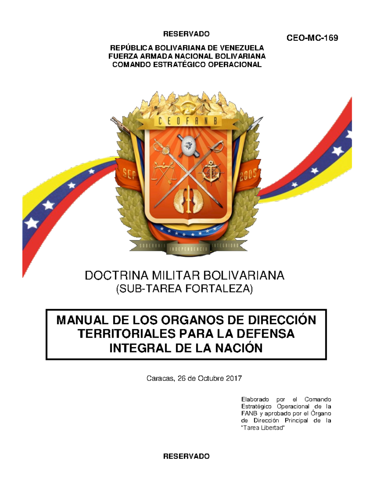 Manual ODDI 2018: Directrices para la Defensa Integral de la Nación ...