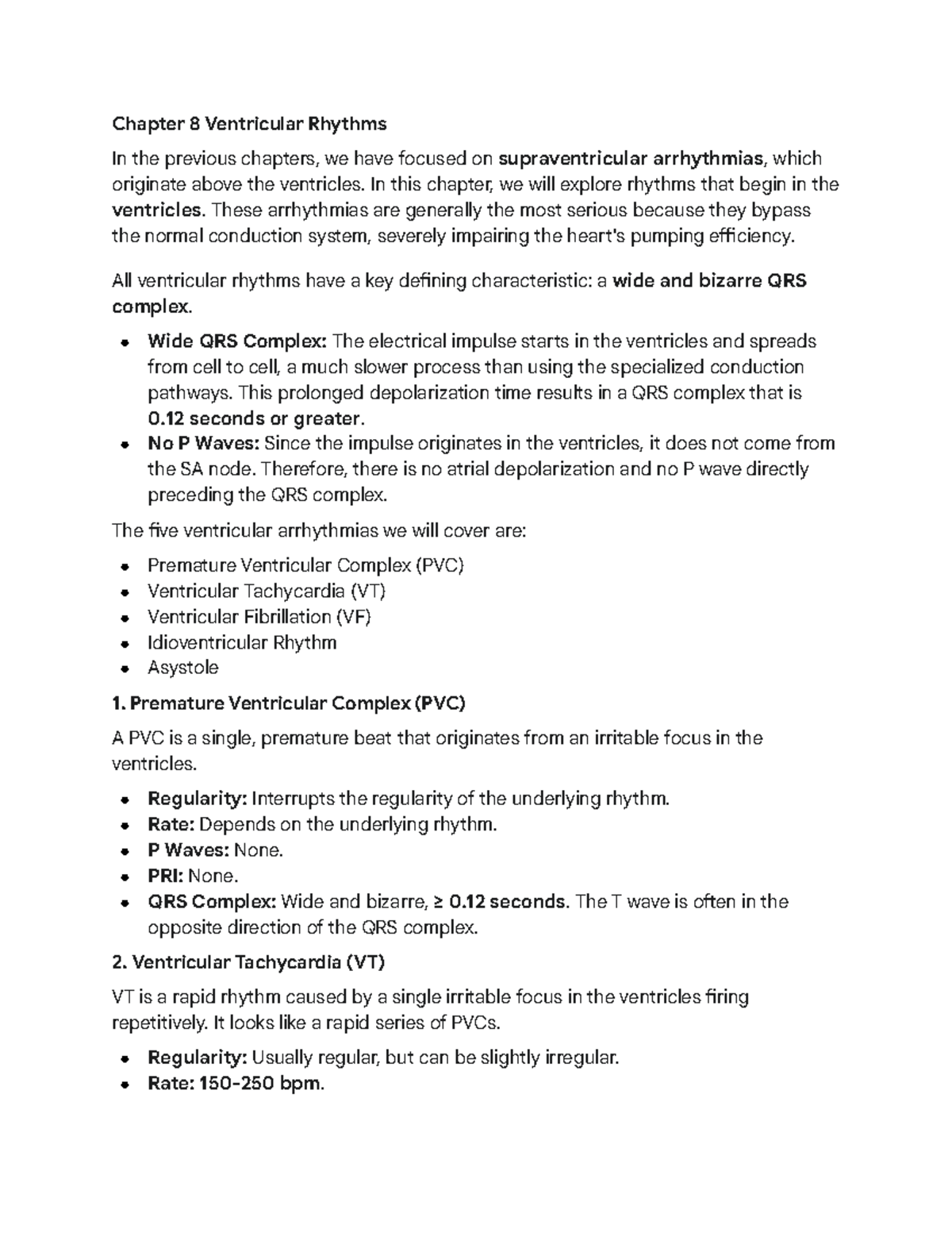 Chapter 8: Understanding Ventricular Rhythms and Arrhythmias - Studocu