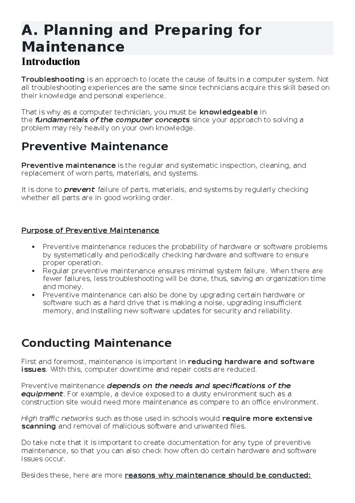 Computer System Servicing COC-4: Maintenance & Troubleshooting Guide ...