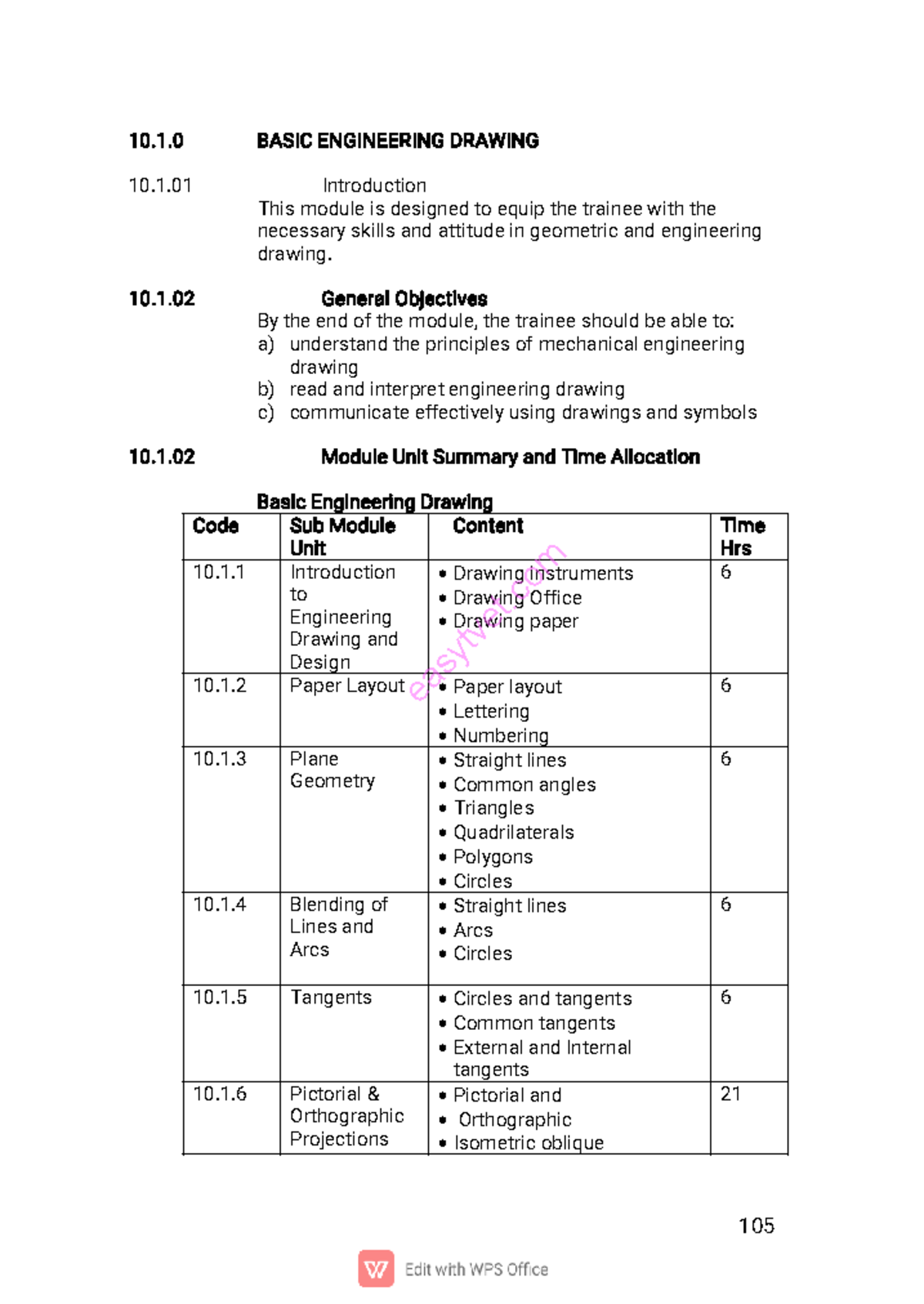 Basic Engineering Drawing (CENG 10.101) Module Overview - Studocu