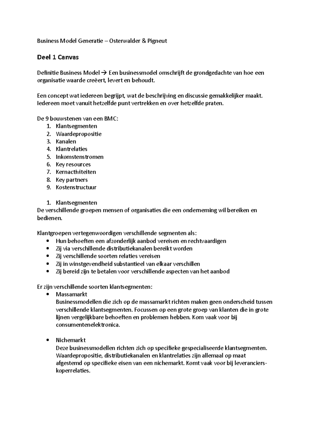 Business Model Generatie: Een Overzicht van de BMC en Patronen ...