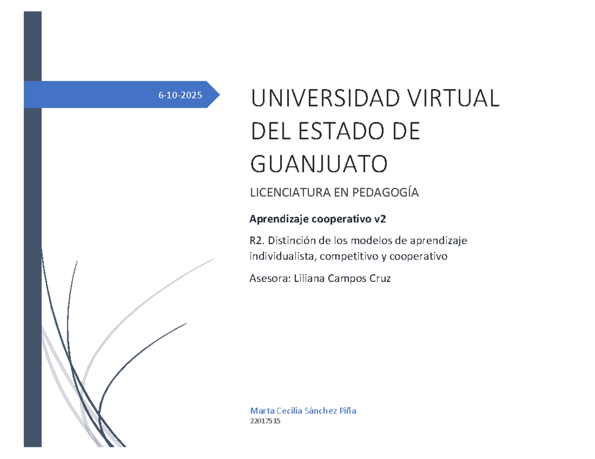 R2. Modelos de Aprendizaje: Individualista, Competitivo y Cooperativo ...